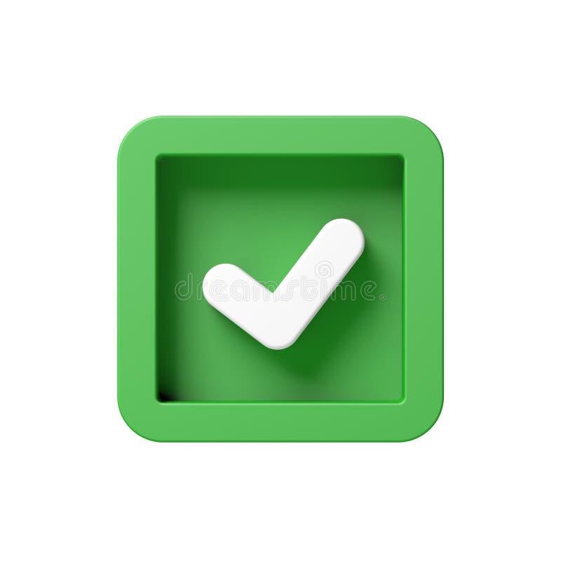 Green Check Mark Isolated on White Background. Tick Symbol. Checkbox ...