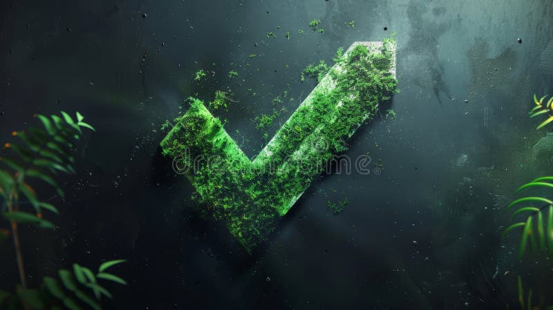 Green Check Mark logo stock illustration. Illustration of texture ...