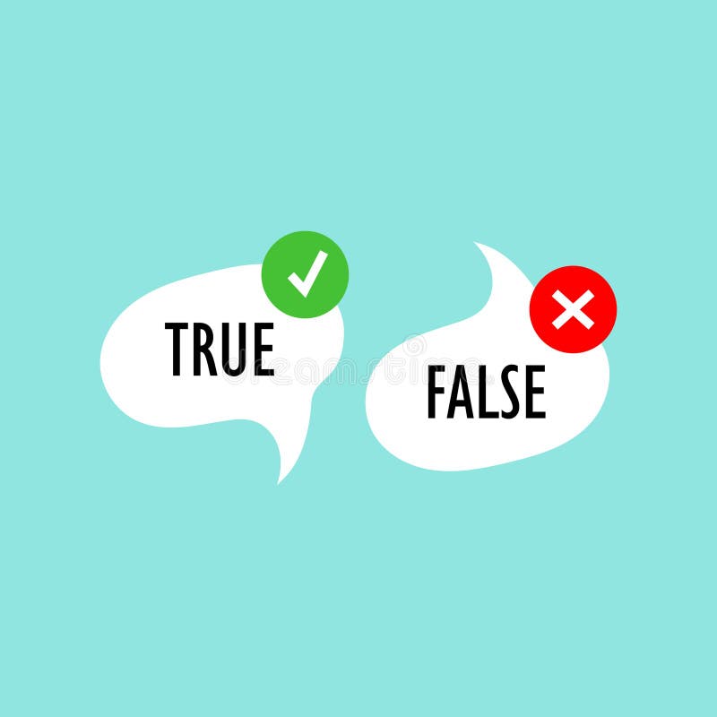 Green Check Mark and Red Cross Color Element. True False Vector Icon ...