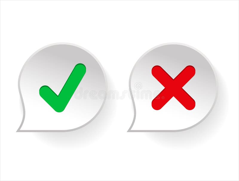 Green Check Mark and Red Cross Mark Icon Set Stock Vector ... Green Check Mark and Red Cross Mark Icon Set Stock Vector ...