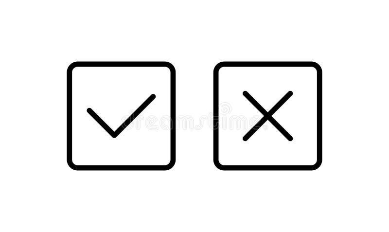 Green Check Mark and Red Cross Mark Stock Vector - Illustration of icon ...