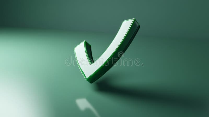 Green Check Mark on a Smooth Surface, Symbol of Approval. Business ...