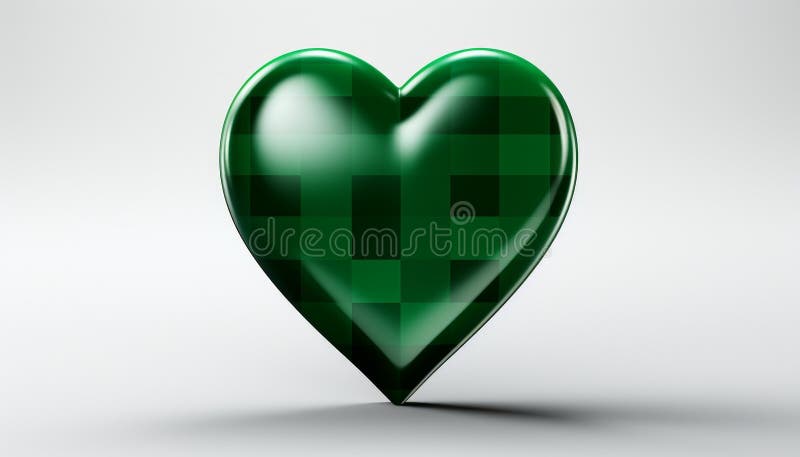 Green Check Mark Symbol of Heart Shape on White Background Generative ...