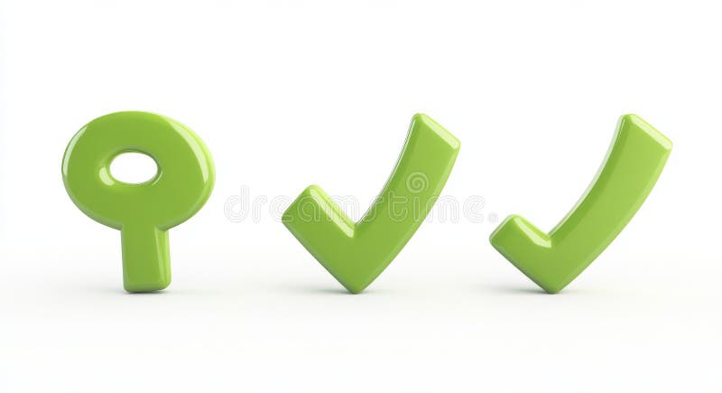 A Green Check Mark Symbol Indicating Approval is Set Against a White ...