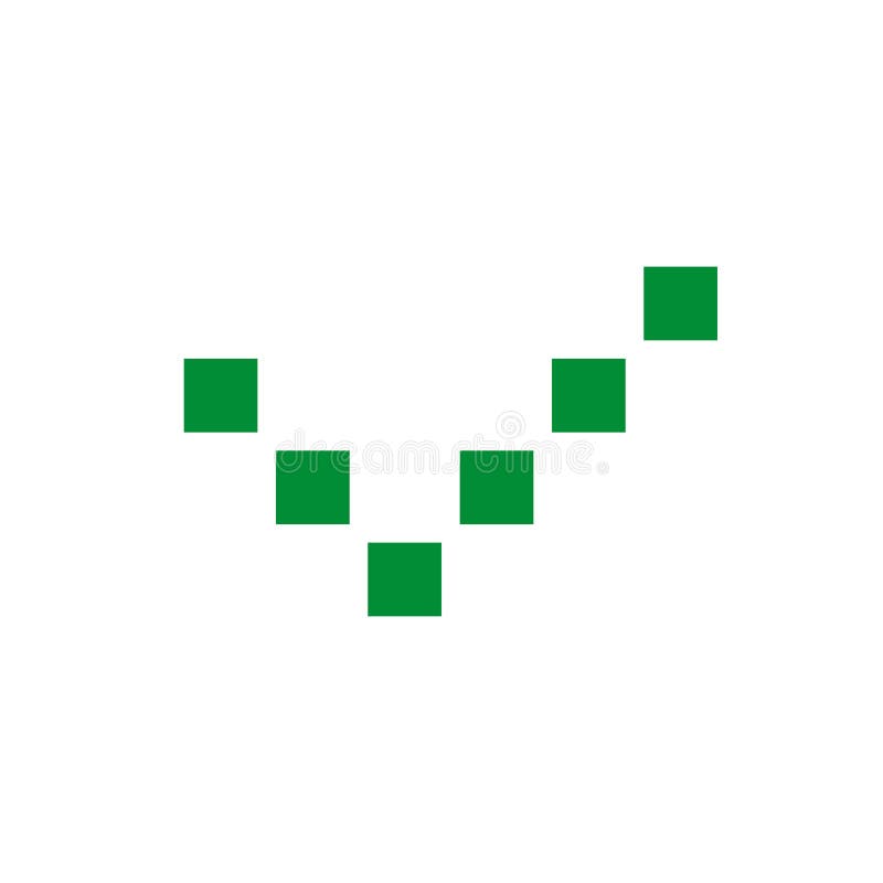 Green Check Mark Symbol. Vector Icon. Pixel Art and Dot Style Stock ...