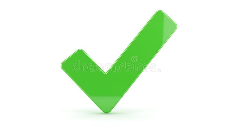 Green Check Mark Symbol on a White Background. the Check Mark is Bold ...