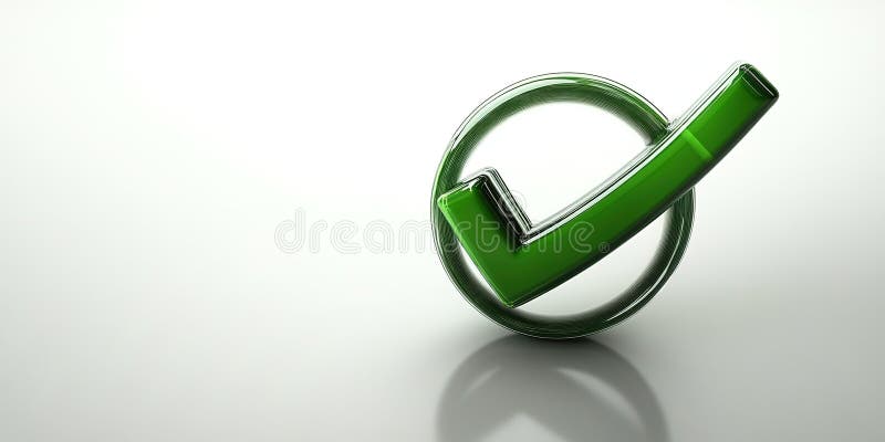 Green Check Mark Symbolizing Approval and Success on a Clean Surface ...