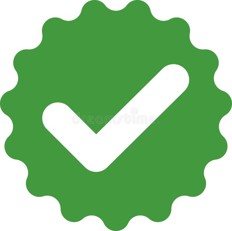 Green Check Mark Tick Verification Icon Symbol Vector. Certified ...