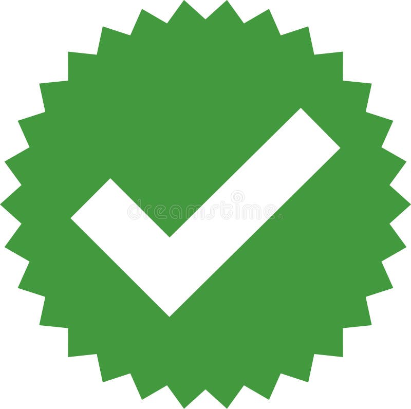Green Check Mark Tick Verification Icon Symbol Vector. Certified ...
