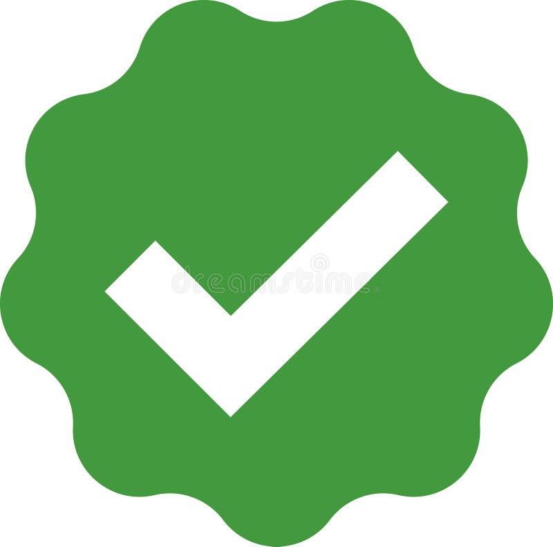 Green Check Mark Tick Verification Icon Symbol Vector. Certified ...