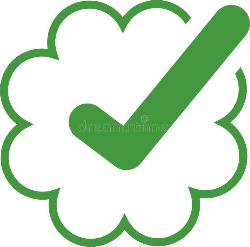 Green Check Mark Tick Verification Icon Symbol Vector. Certified ...