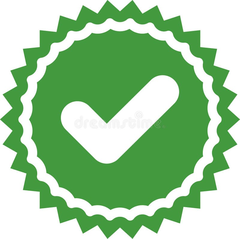 Green Check Mark Tick Verification Icon Symbol Vector. Certified ...