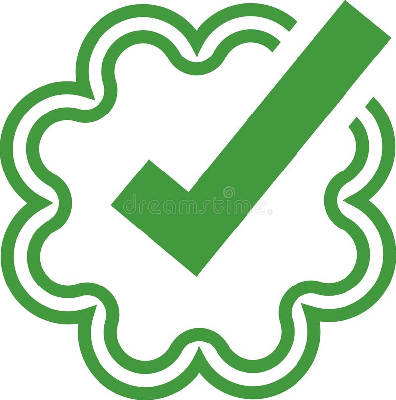 Green Check Mark Tick Verification Icon Symbol Vector. Certified ...