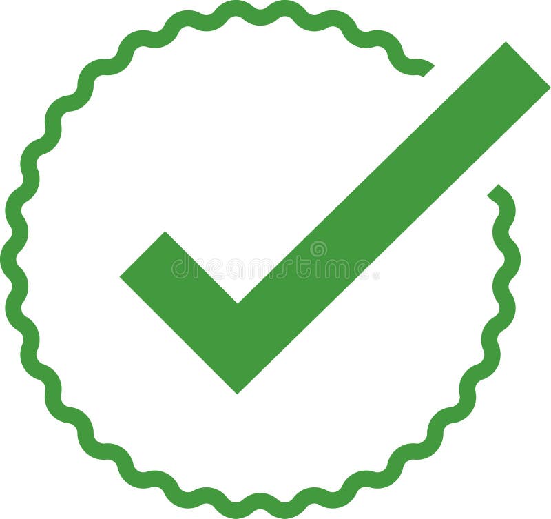 Green Check Mark Tick Verification Icon Symbol Vector. Certified ...