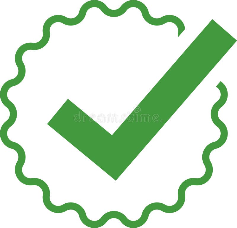 Green Check Mark Tick Verification Icon Symbol Vector. Certified ...