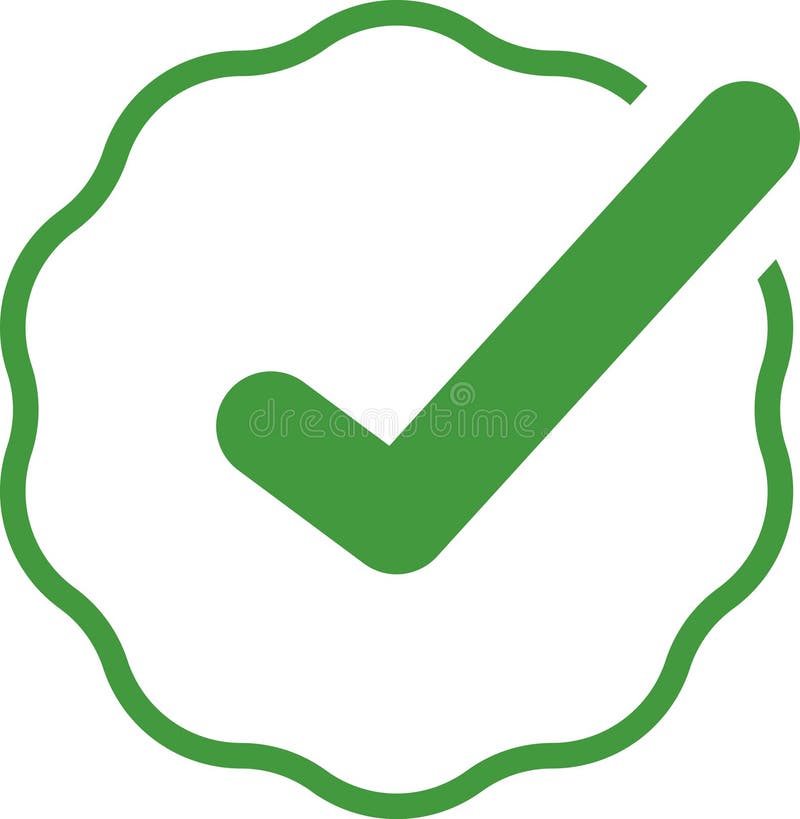 Green Check Mark Tick Verification Icon Symbol Vector. Certified ...