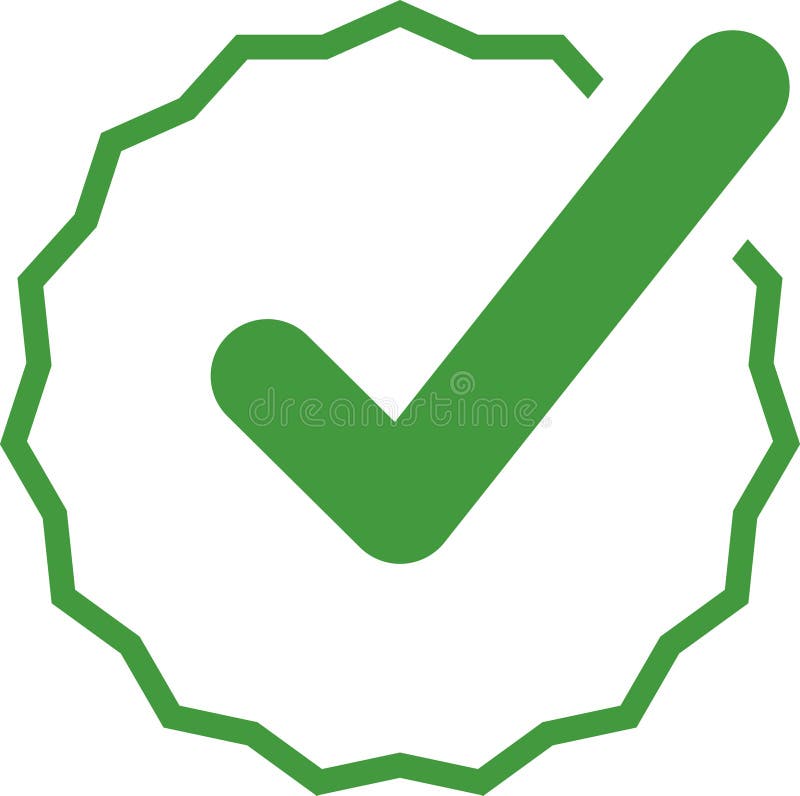 Green Check Mark Tick Verification Icon Symbol Vector. Certified ...