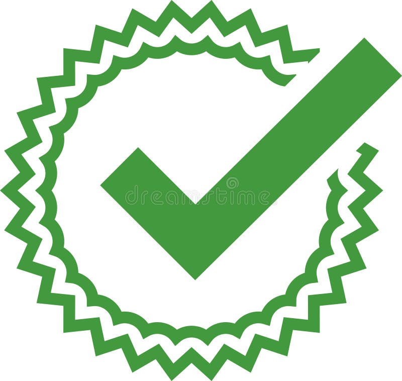 Green Check Mark Tick Verification Icon Symbol Vector. Certified ...
