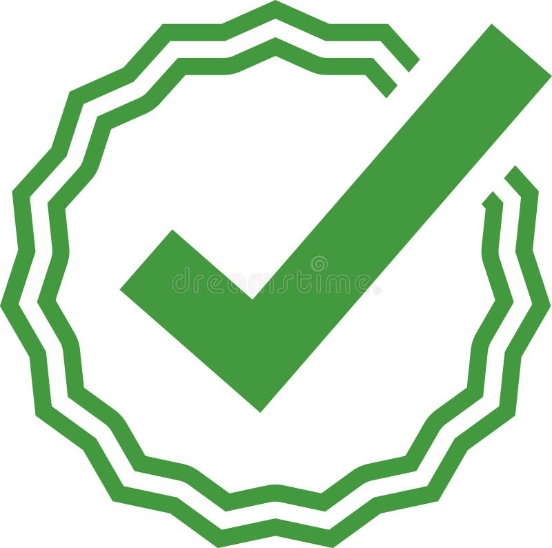 Green Check Mark Tick Verification Icon Symbol Vector. Certified ...