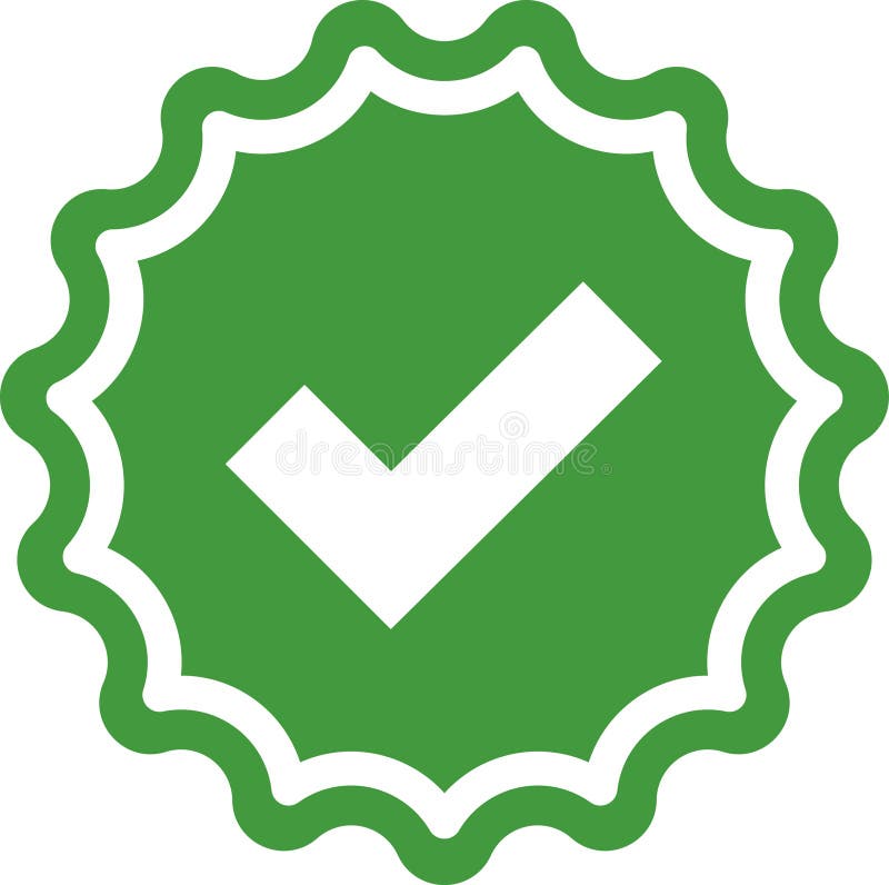 Green Check Mark Tick Verification Icon Symbol Vector. Certified ...