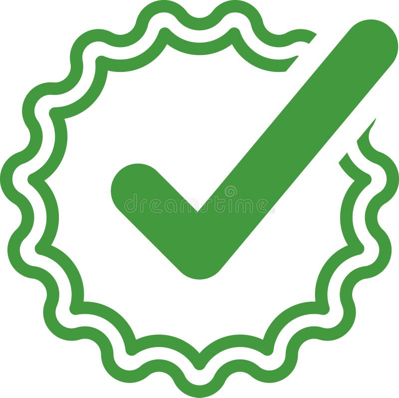 Green Check Mark Tick Verification Icon Symbol Vector. Certified ...