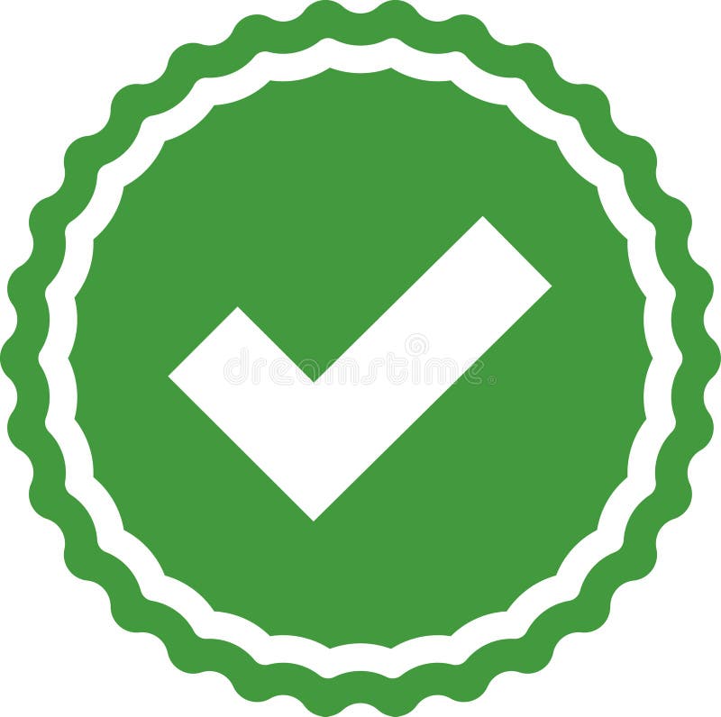 Green Check Mark Tick Verification Icon Symbol Vector. Certified ...