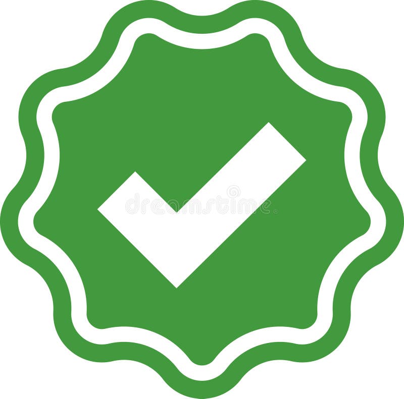 Green Check Mark Tick Verification Icon Symbol Vector. Certified ...