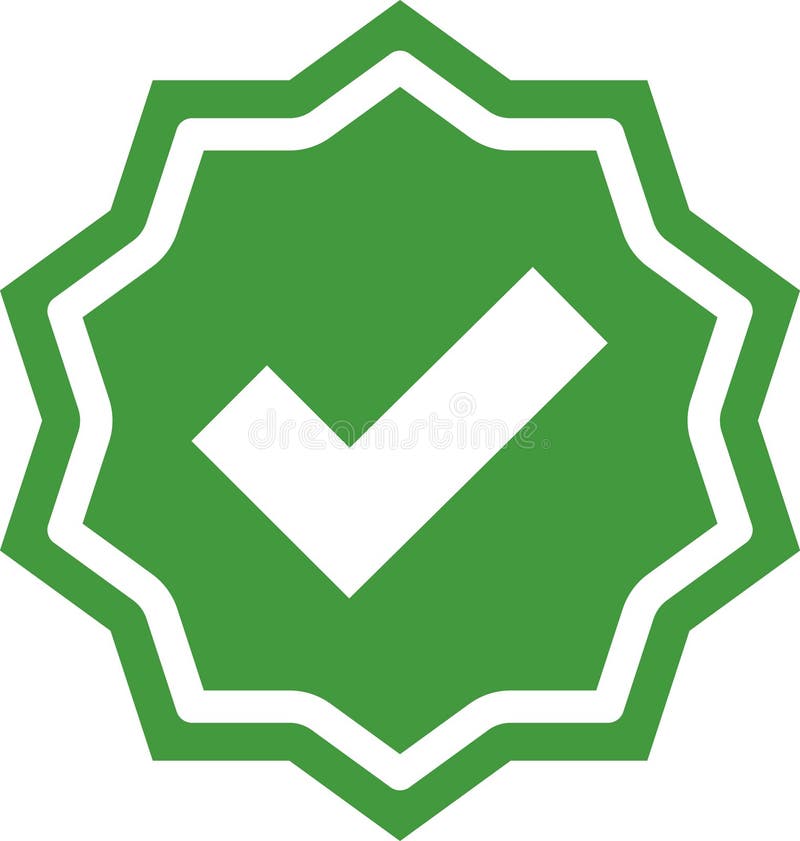Green Check Mark Tick Verification Icon Symbol Vector. Certified ...