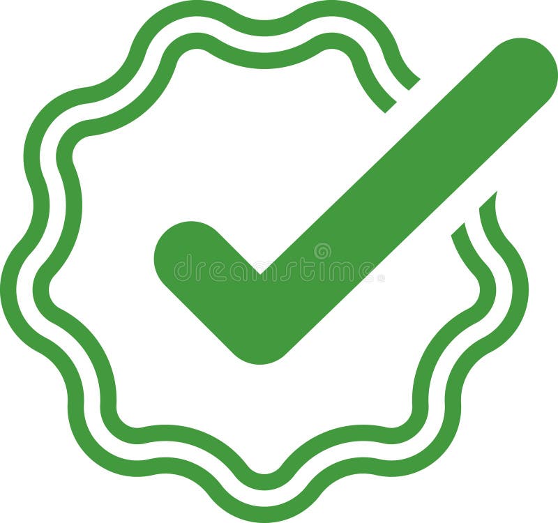 Green Check Mark Tick Verification Icon Symbol Vector. Certified ...