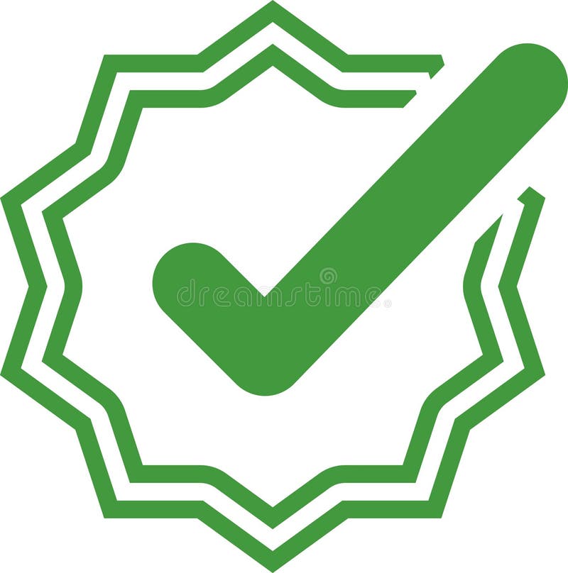 Green Check Mark Tick Verification Icon Symbol Vector. Certified ...