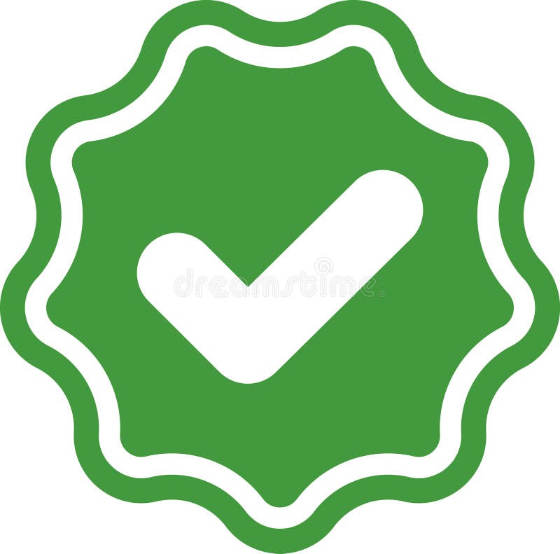 Green Check Mark Tick Verification Icon Symbol Vector. Certified ...