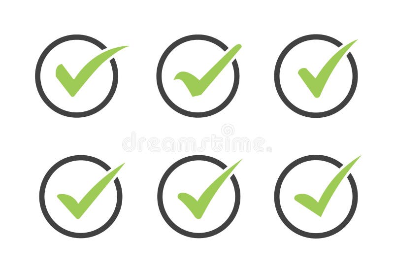 Green Check Marks Icon Symbols, Eps 10 Illustration Stock Vector ...