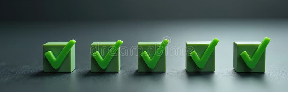Green Check Marks Symbolize Completed Tasks, Achievements in Business ...