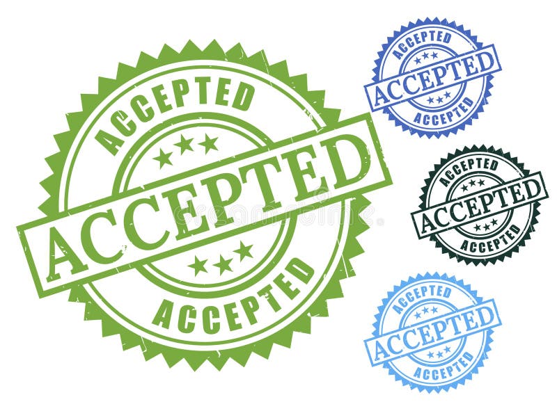 Green Check Stamp Collection, Approved and Accepted Grunge Icons Stock ...