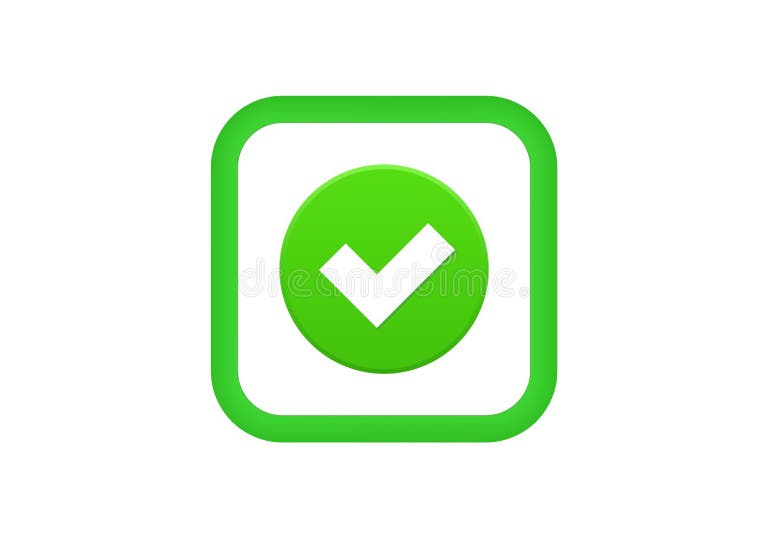 Green Checkbox Icon with White Check Mark Inside Square Stock Vector ...