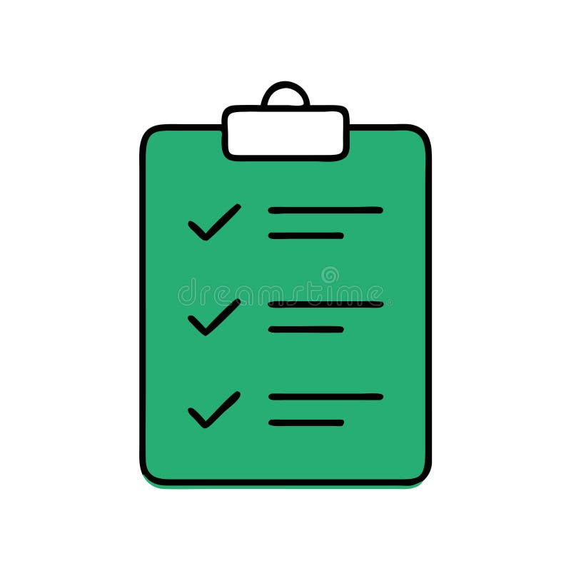 Green Checklist Clipboard Vector Illustration for Task Management and ...