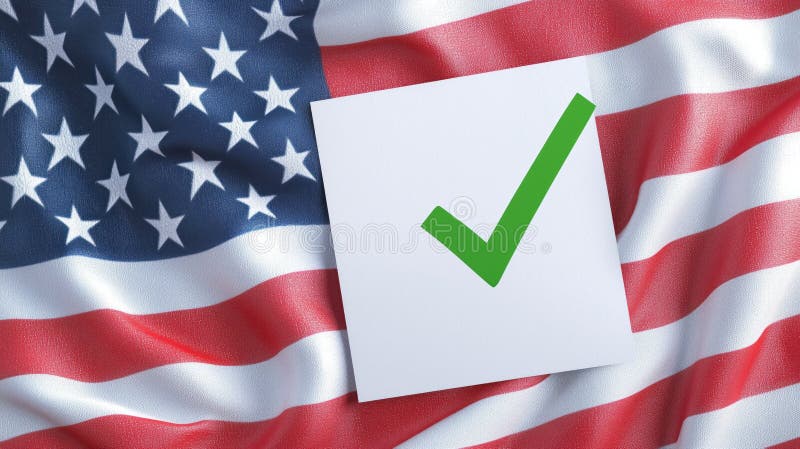 Voting in the Elections with a Green Checkmark Symbolizing Approval and ...