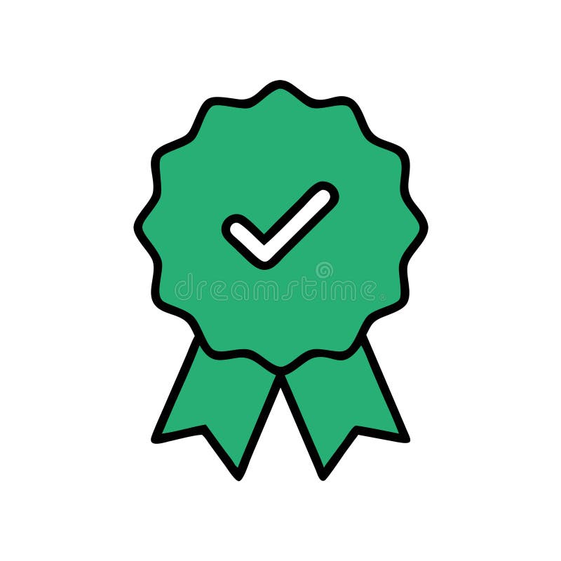 Green Checkmark Award Ribbon for Certification and Approval Stock ...