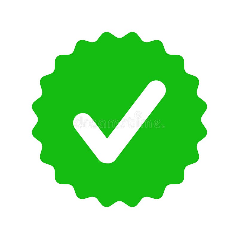 Green Checkmark Badge Icon in Flat Style. Stock Vector - Illustration ...