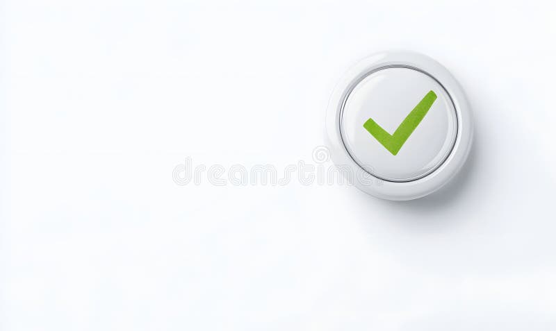 Green Checkmark Button Icon Isolated on White Background Symbol of ...