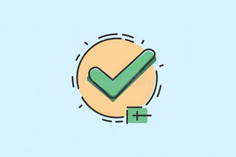 Green Checkmark Circle Plus Icon Approval, Confirmation, Success Stock ...