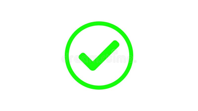 Green Checkmark. Confirmation and Yes Symbols. Shape Animation Stock ...