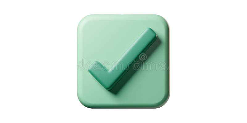 Green Checkmark Icon Square Button. Symbol of Approval and Confirmation ...