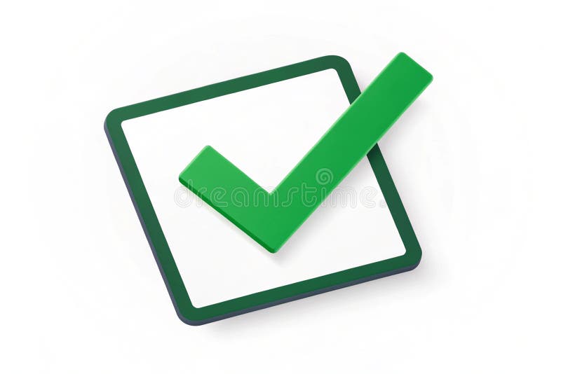 Green Tick Checkmark Icon for Checkbox Marker Symbol Stock Illustration ...