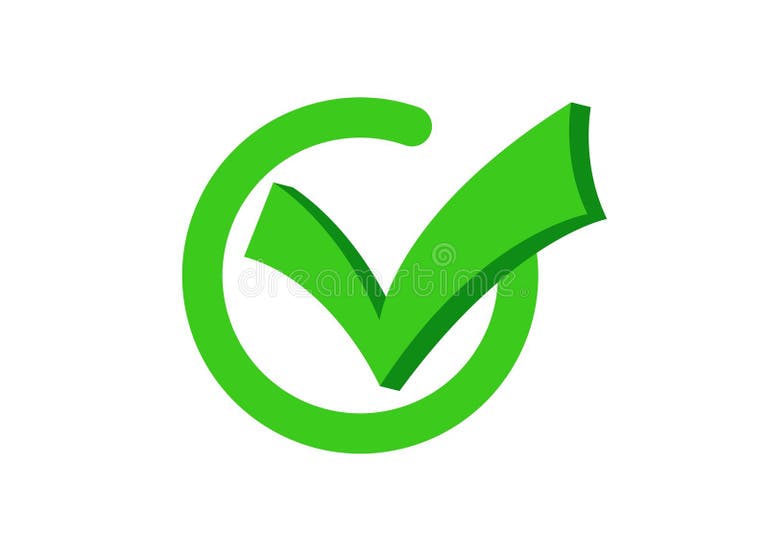 Green Checkmark Inside Circle Icon for Approval and Success Stock ...