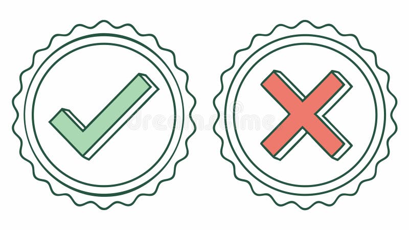Green Checkmark and Red X Mark Approval Icons, Vector Design Generative ...