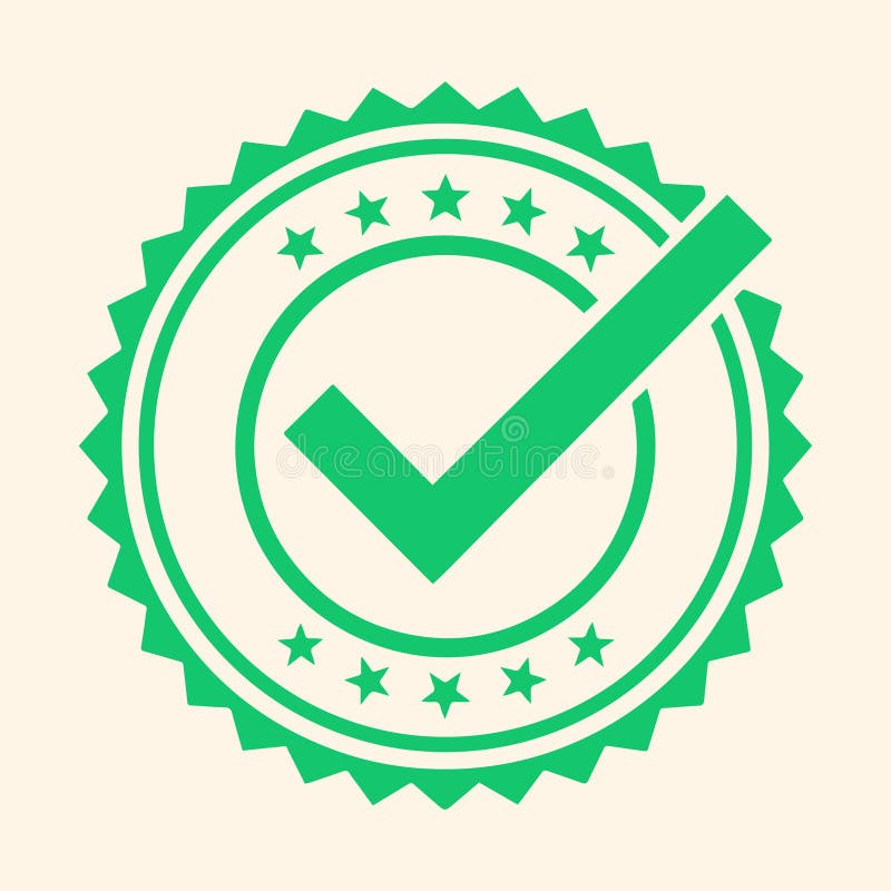 Green Checkmark Seal Illustration for Approval and Validation Stock ...