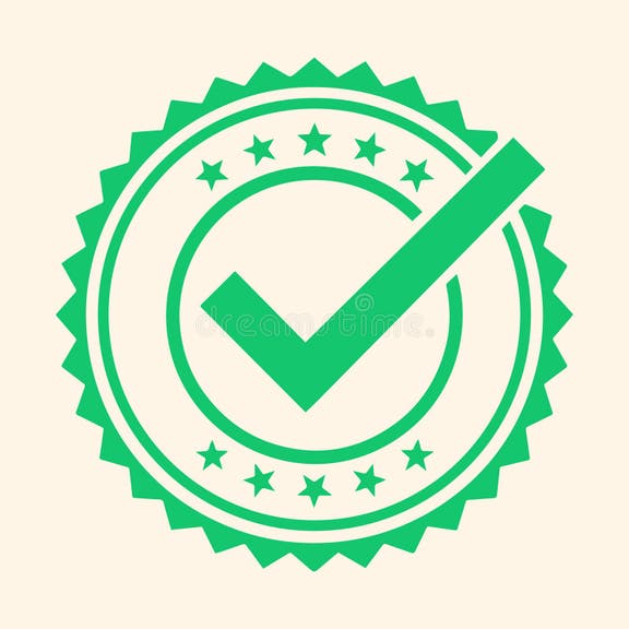 Green Checkmark Seal Illustration for Approval and Validation Stock ...
