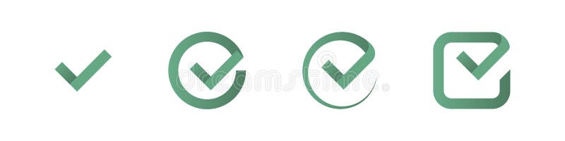 Green Checkmark Set. Gradient Check Mark Icons Stock Vector ...