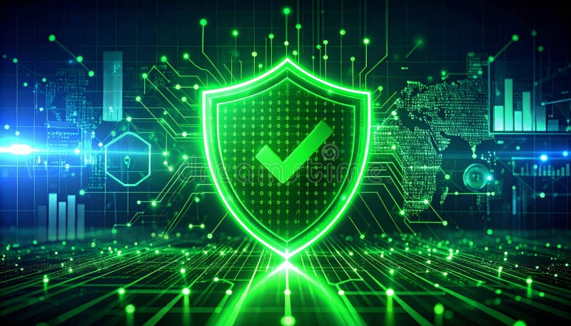 Green Checkmark Shield, Symbol of Security, Protection, and Guarantee ...